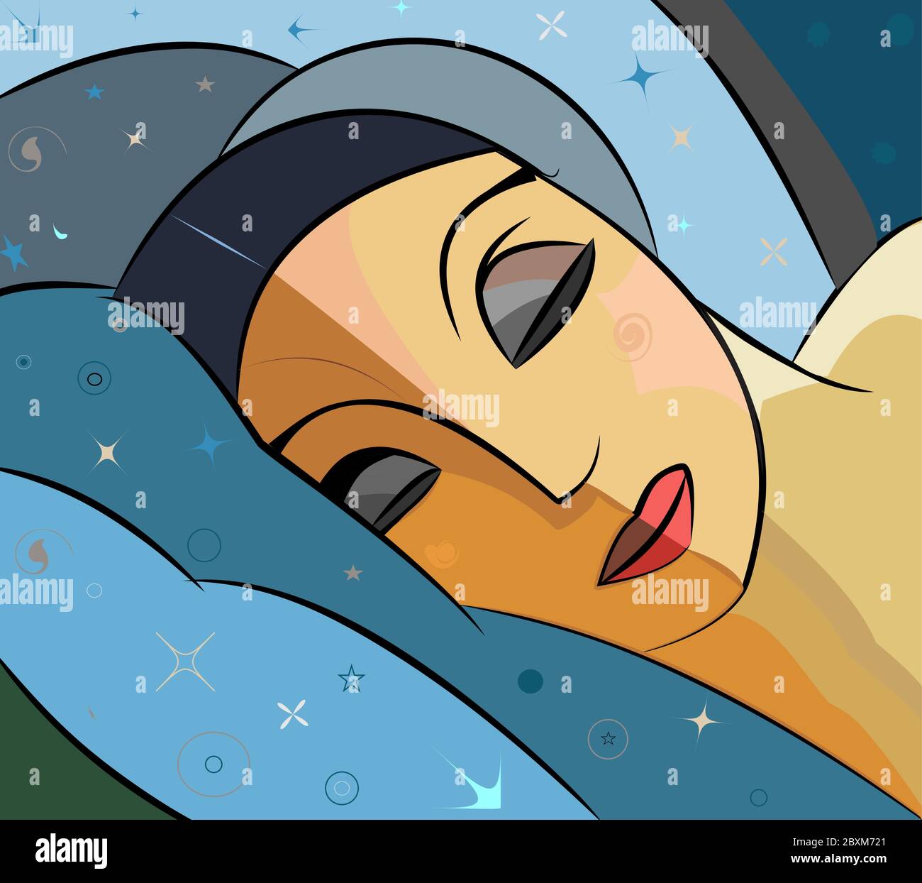 Colorful abstract background, cubism art style, sleeping woman Stock ...