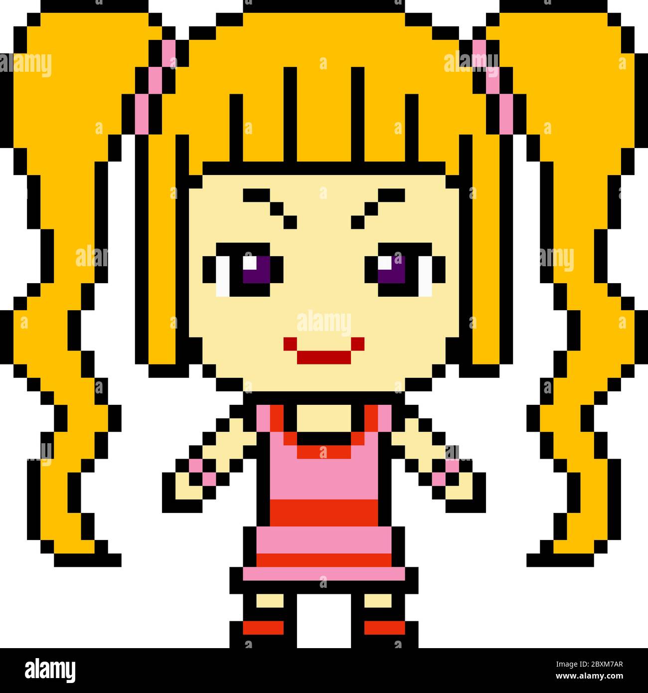 vector pixel art girl isolated Stock Vector Image & Art - Alamy