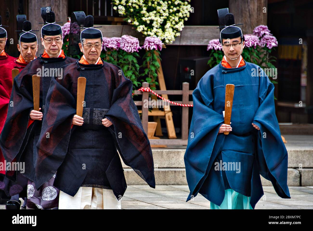 Kannushi, shinto priests parade in Meiji Jingu, Harajuku, Tokyo, Japan ...