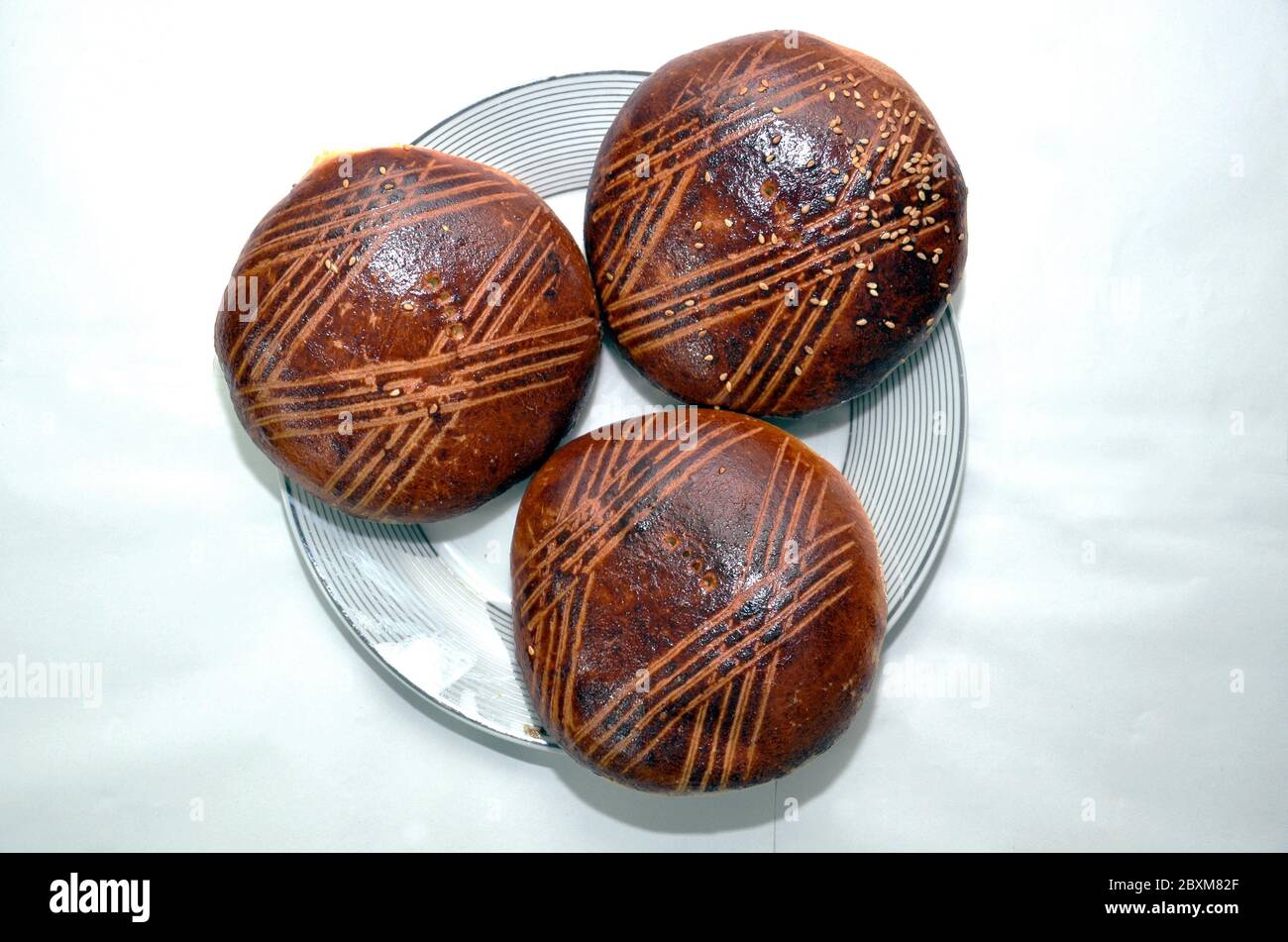 whole and sliced cakes . traditional sweet gata white backgrounds ...