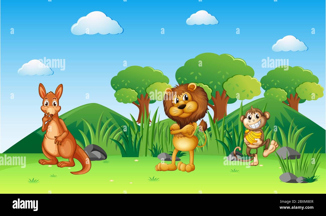 Group beautiful animals in Stock Vector Images - Alamy