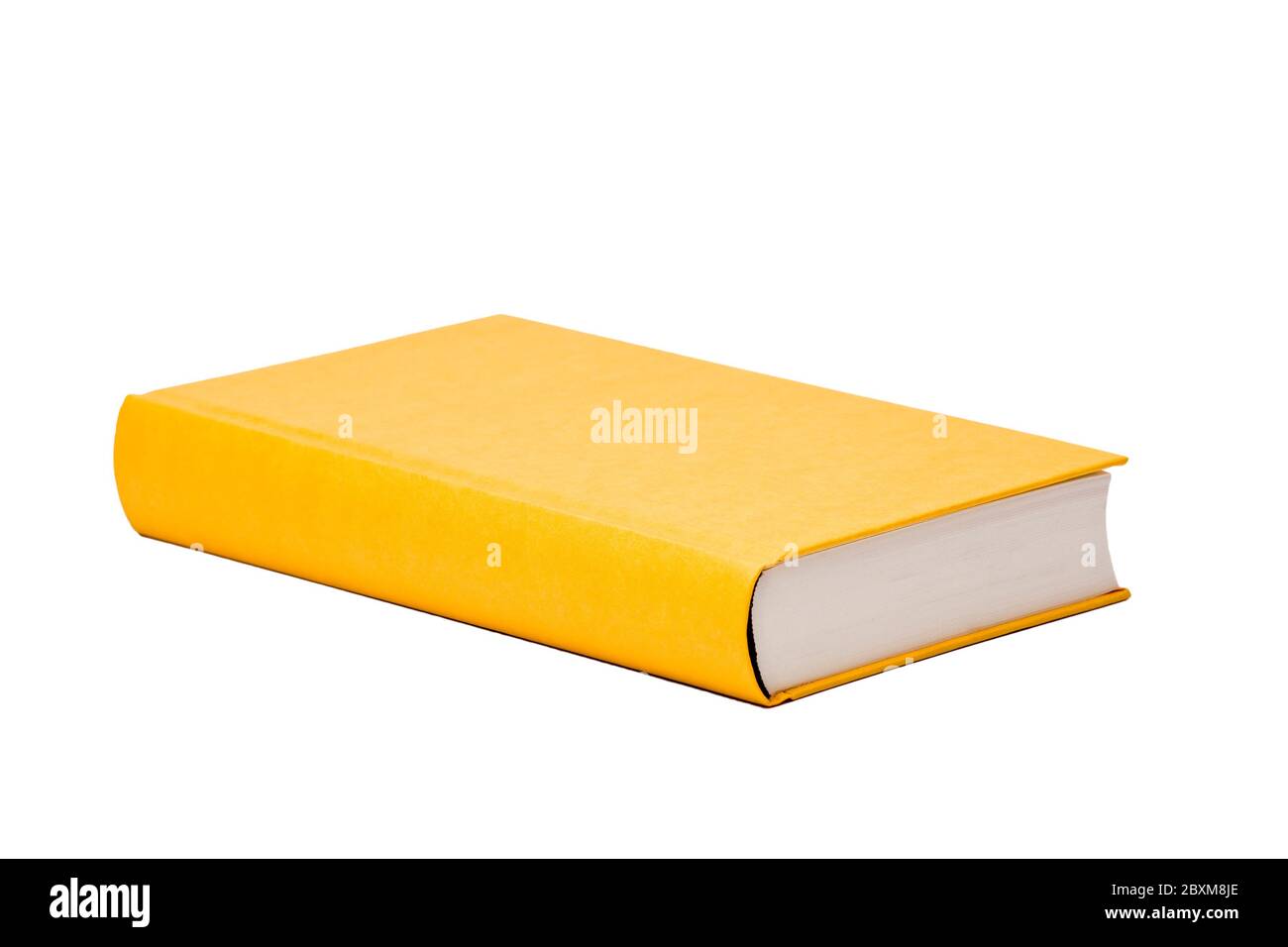 yellow hardcover book with blank cover isolated on white Stock Photo ...
