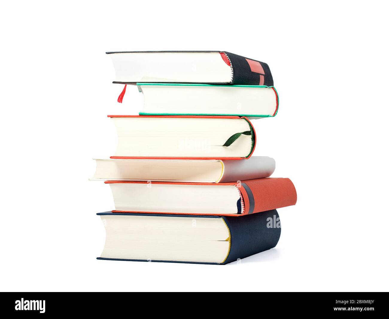 six books with blank covers stacked, isolated on white Stock Photo - Alamy