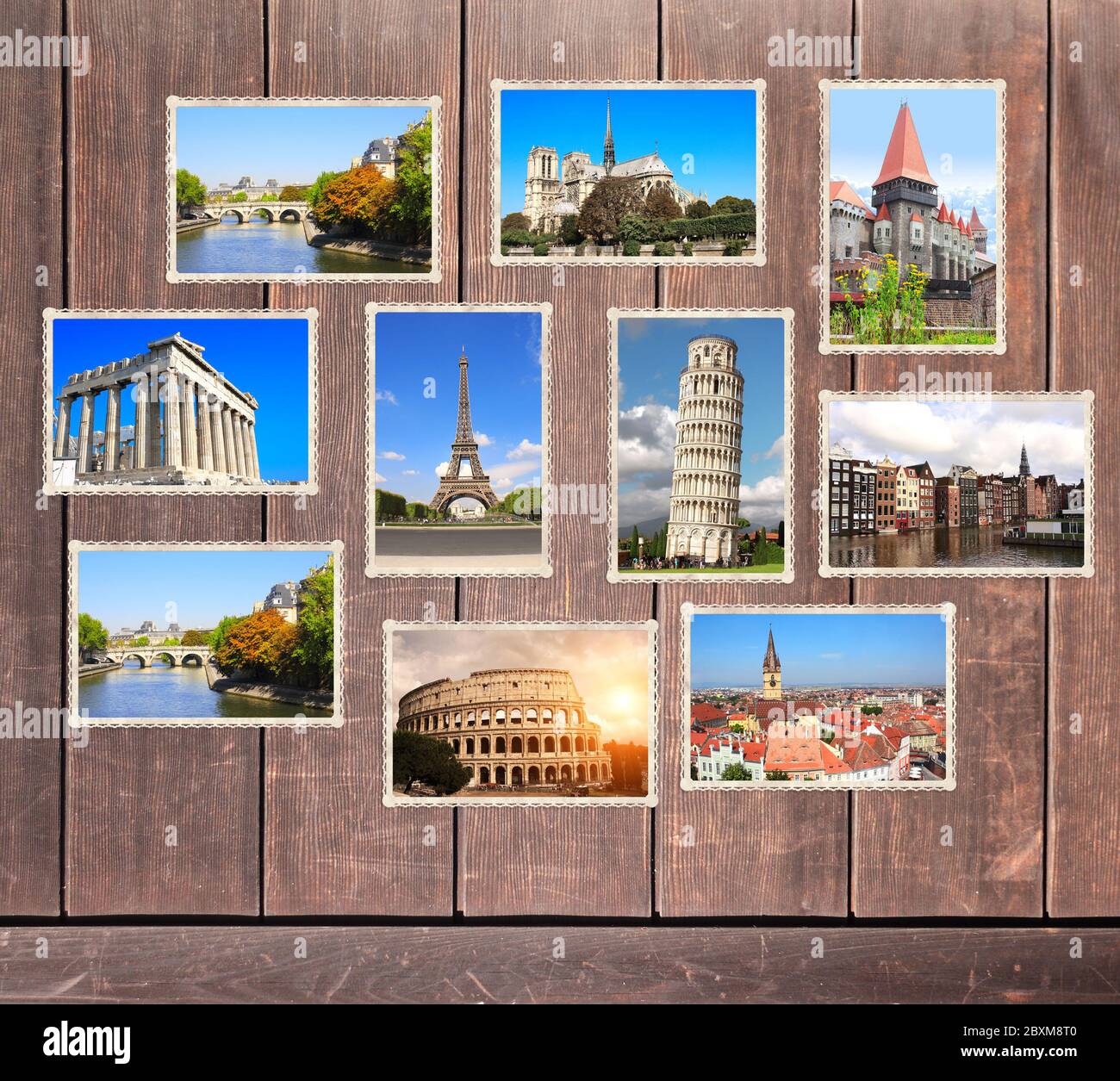 World famous landmarks collage hi-res stock photography and images - Alamy