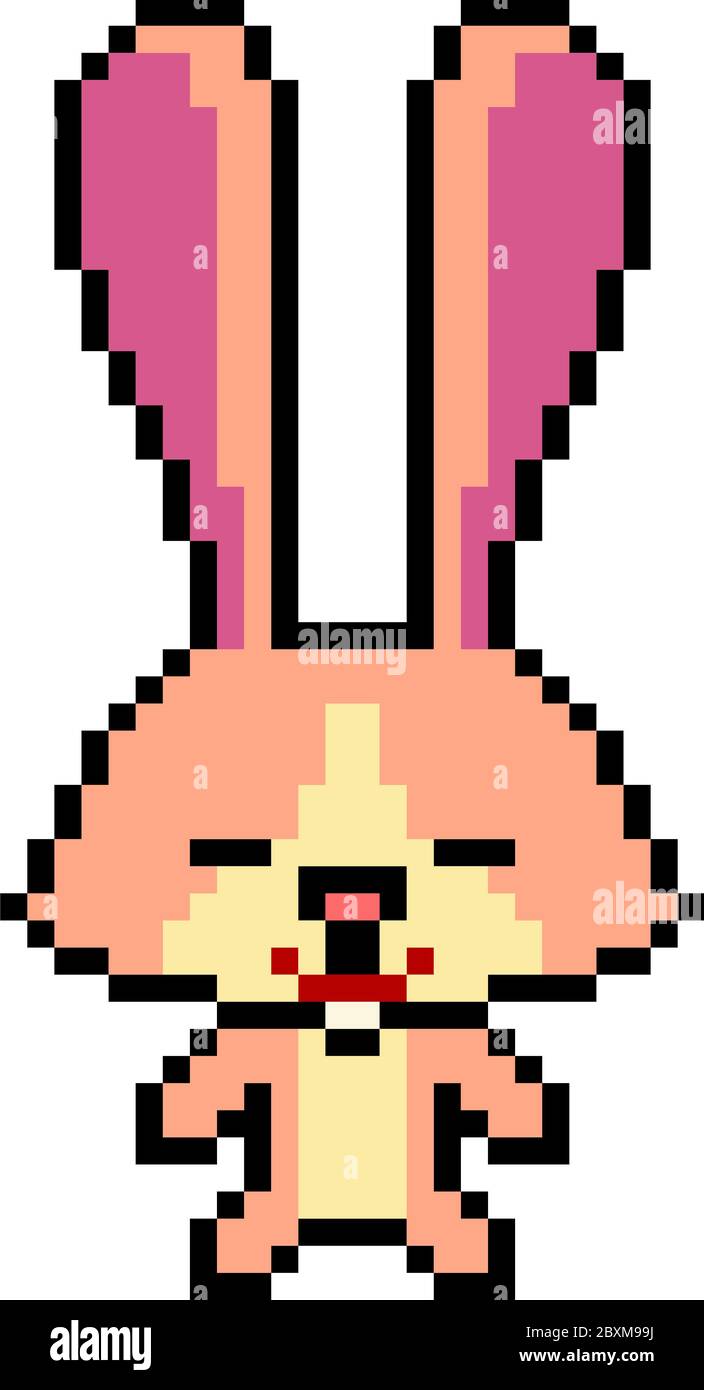 Vector Pixel Art Bunny Isolated Stock Vector Image Art Alamy | atelier ...