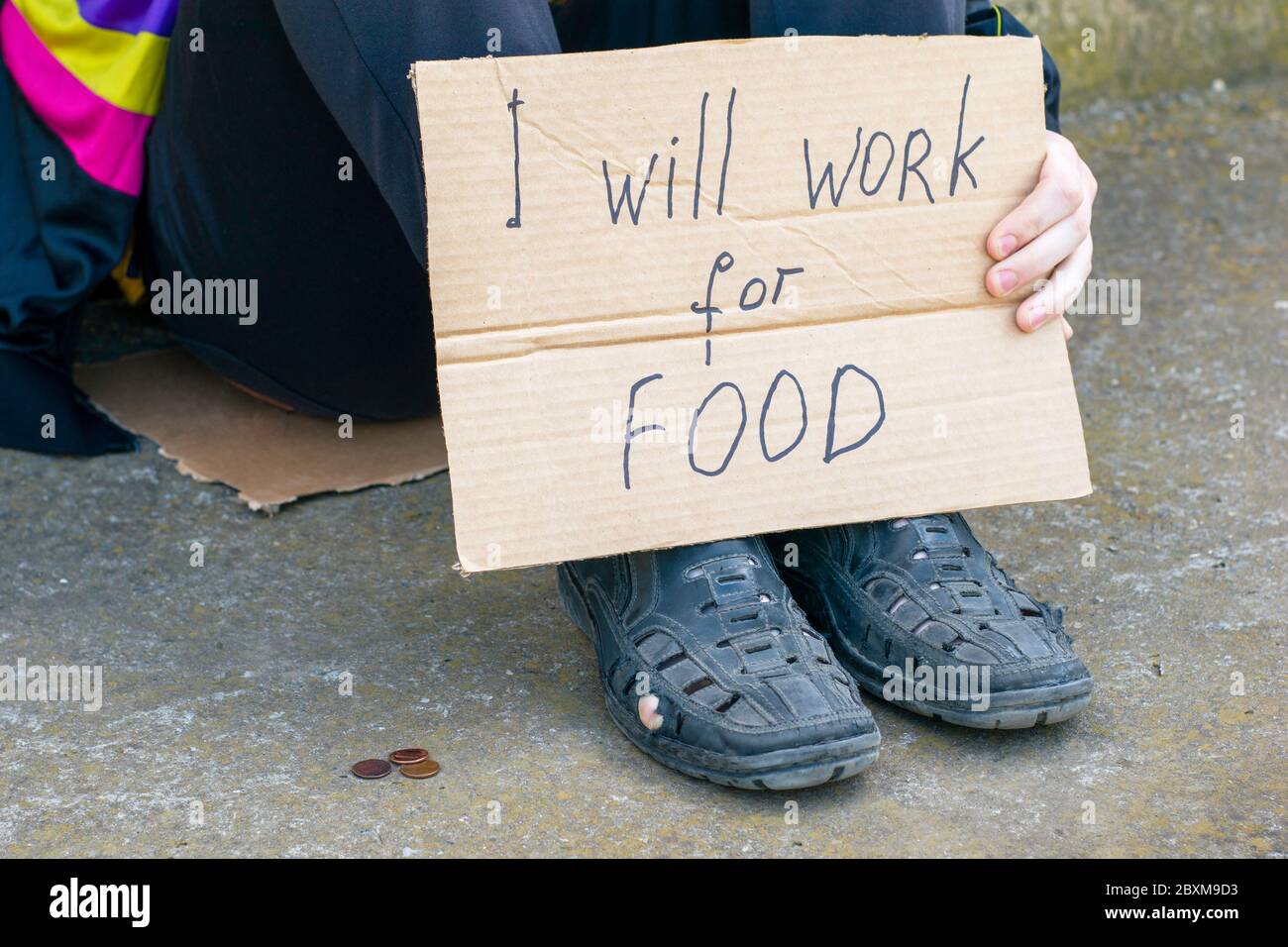 Will work for food sign hi-res stock photography and images - Alamy
