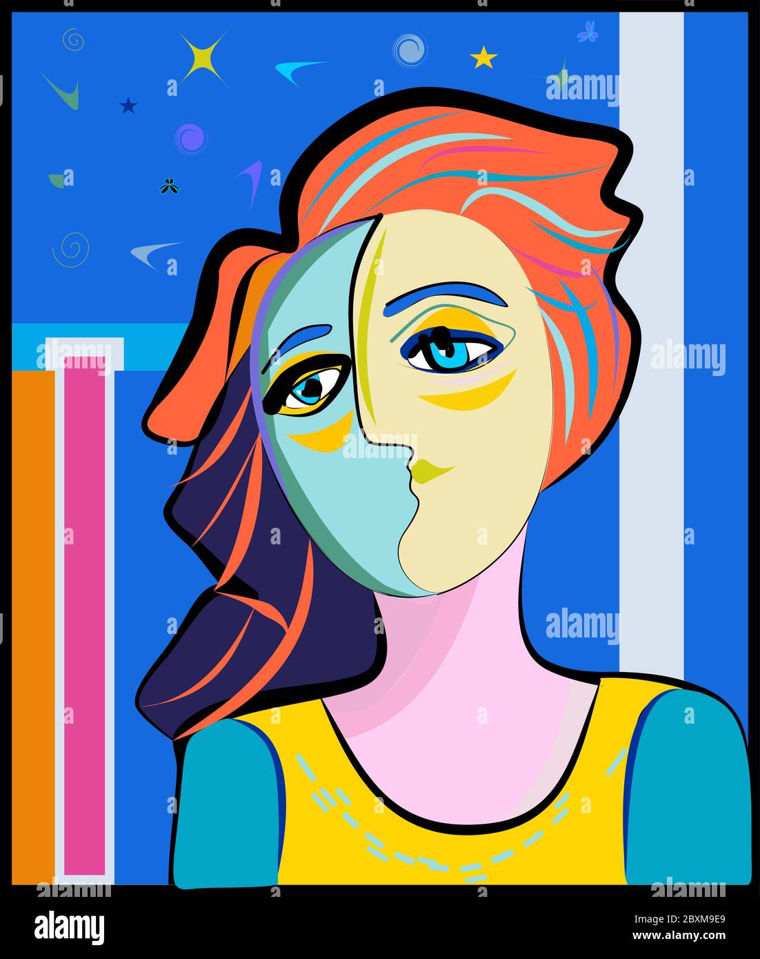 cubism art style, sad woman Stock Vector Image & Art - Alamy