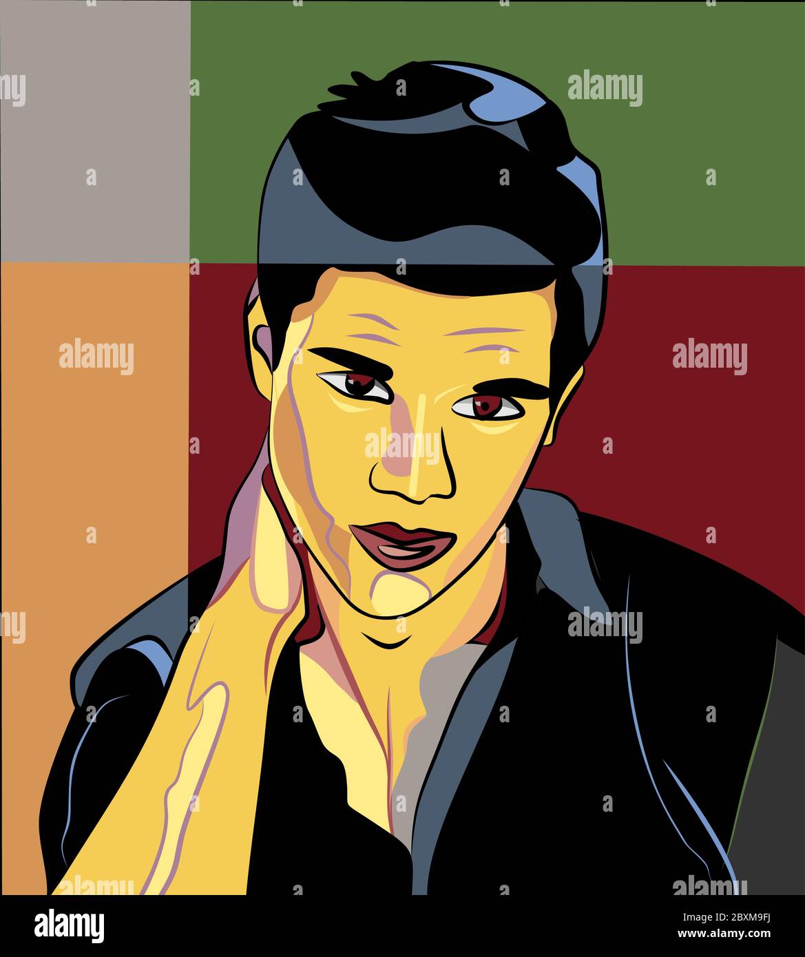 Colorful abstract background, black haired boy Stock Vector Image & Art ...