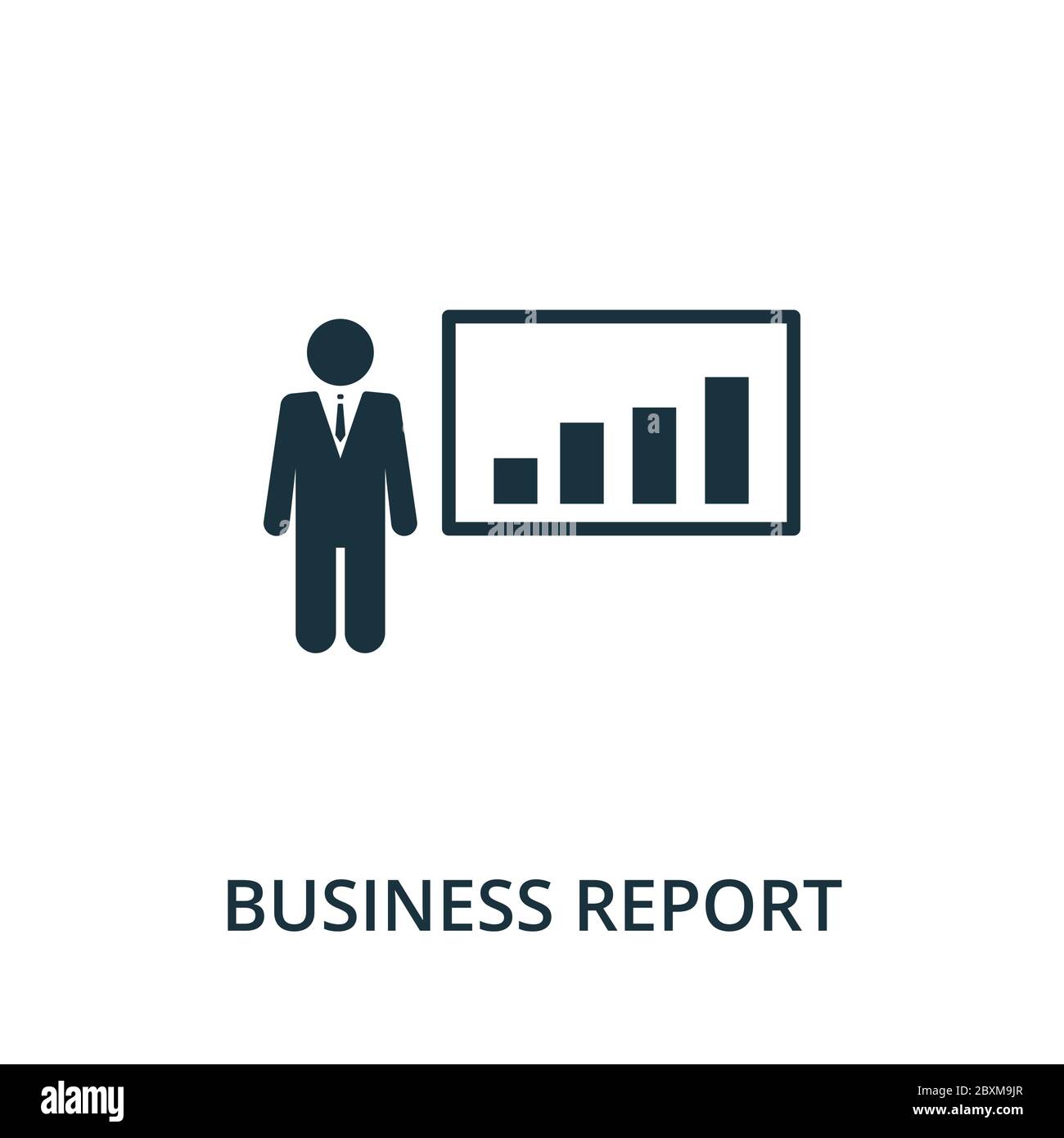 Business Report icon from reputation management collection. Simple line ...