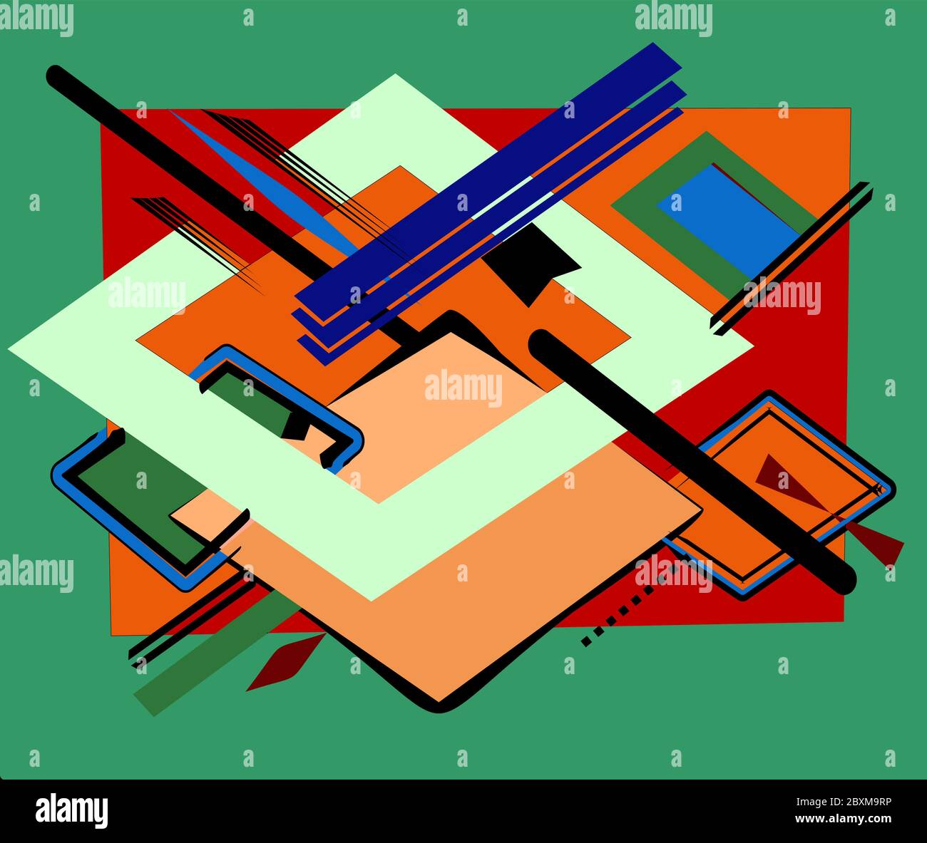 abstract colorful background , fancy geometric lines and shapes on ...