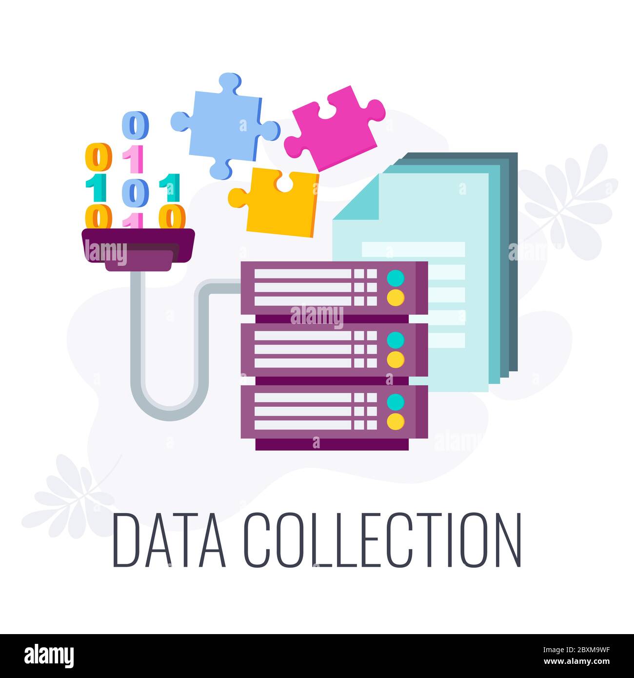 Data Collection Icon. Market research. Flat vector illustration Stock ...