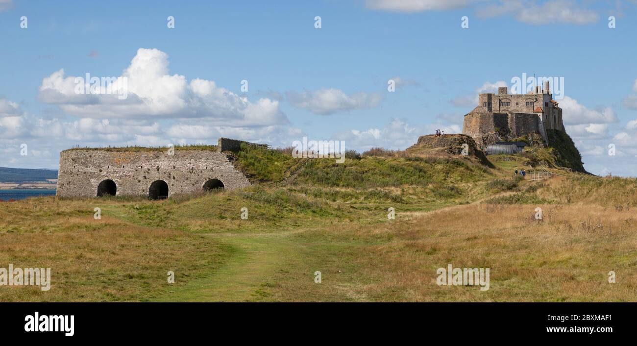 Historic lime kilns and castle on Lindisfarne - Holy Island ...