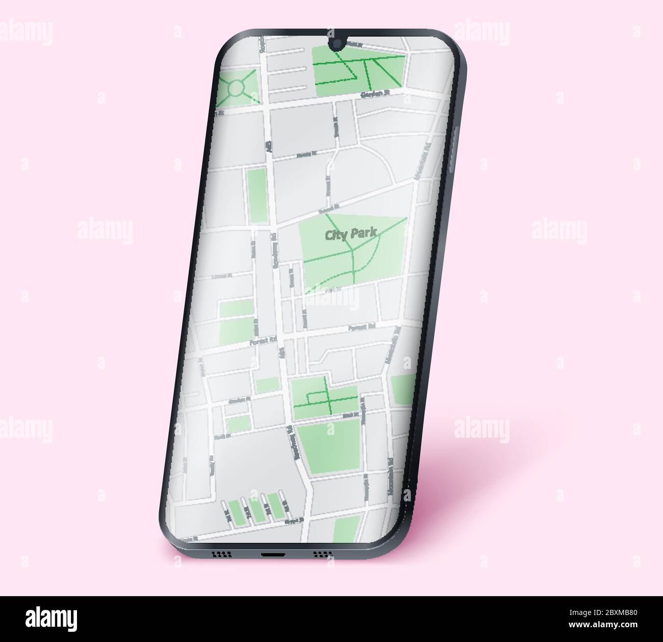 Smartphone layout mockup with map Stock Vector Image & Art - Alamy
