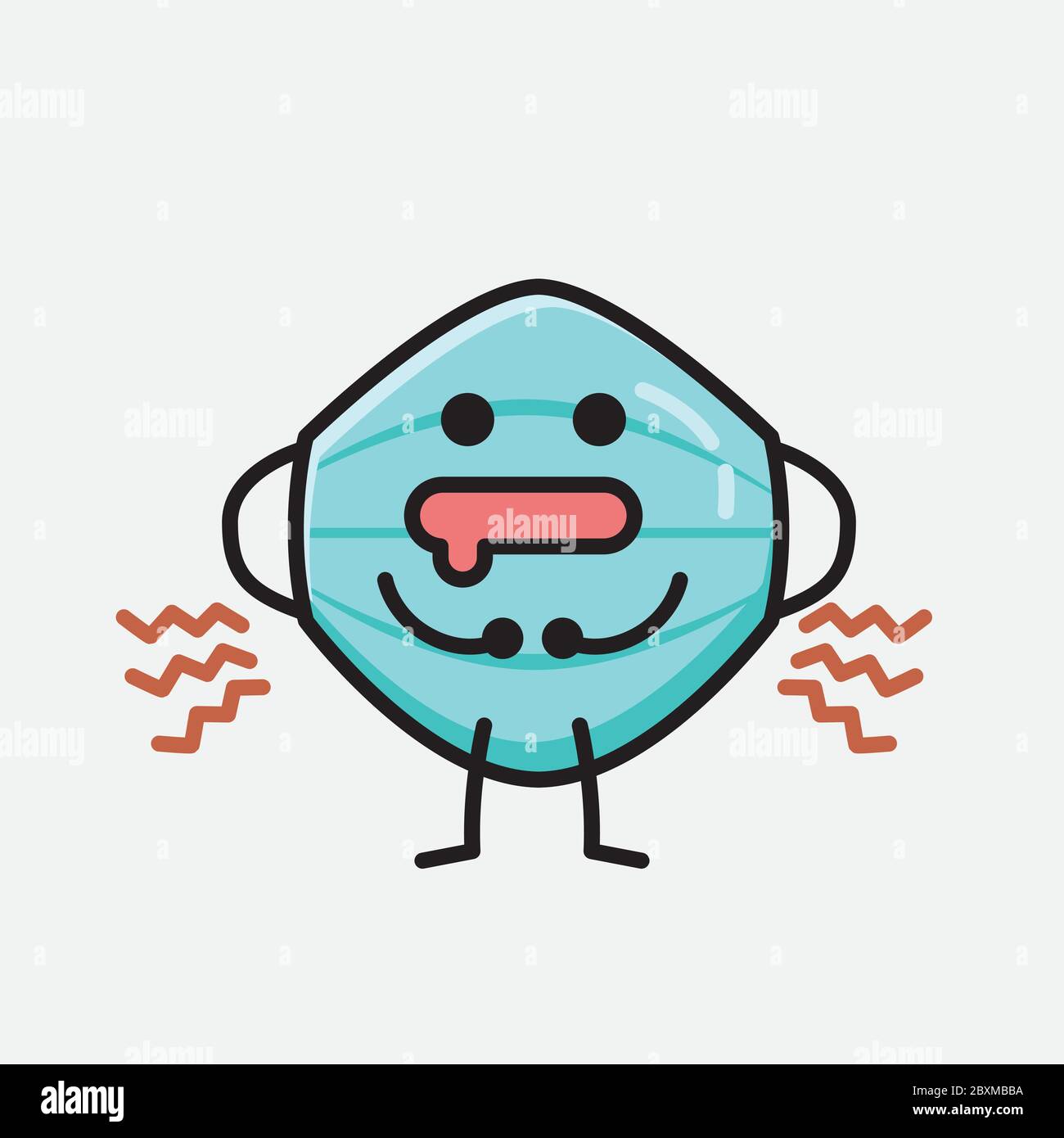 Illustration of Cute Health Mask Mascot Vector Character in Flat Design ...