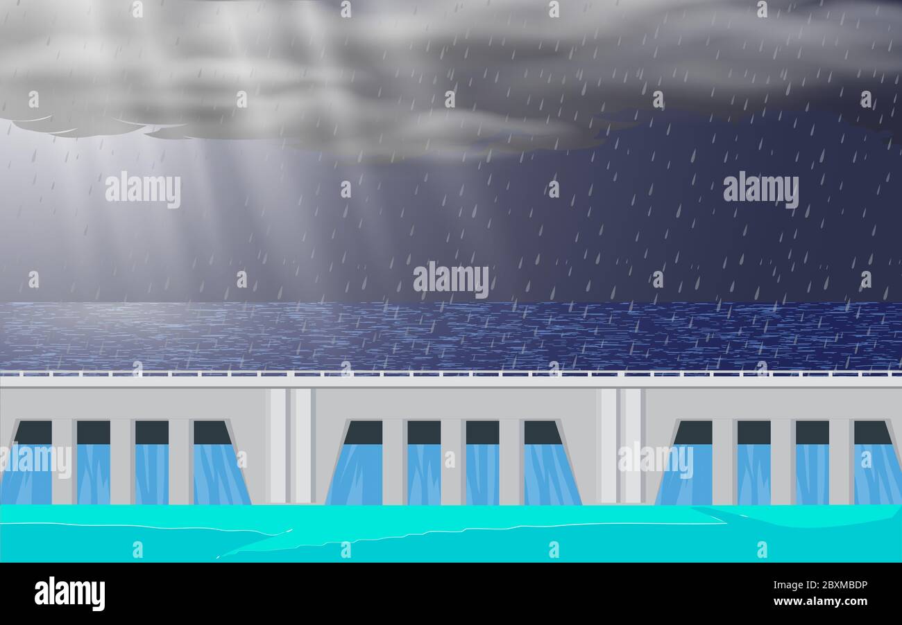 Dam reservoir cloud view Stock Vector Images - Alamy