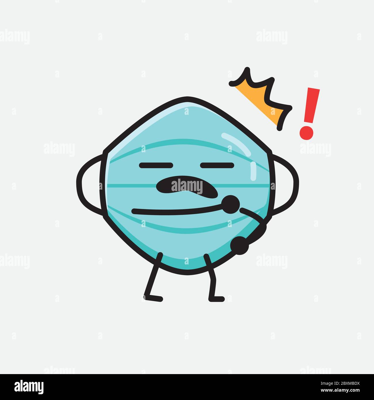 Illustration of Cute Health Mask Mascot Vector Character in Flat Design ...