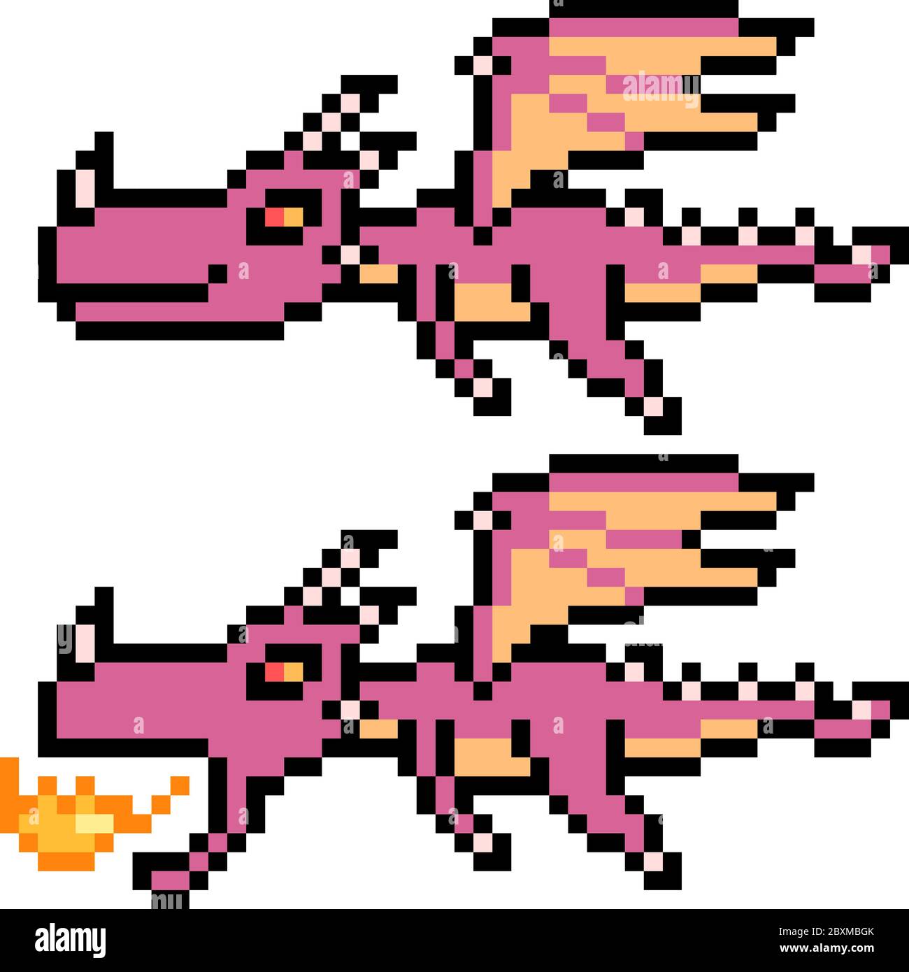 Pixel dragon Stock Vector Images - Alamy