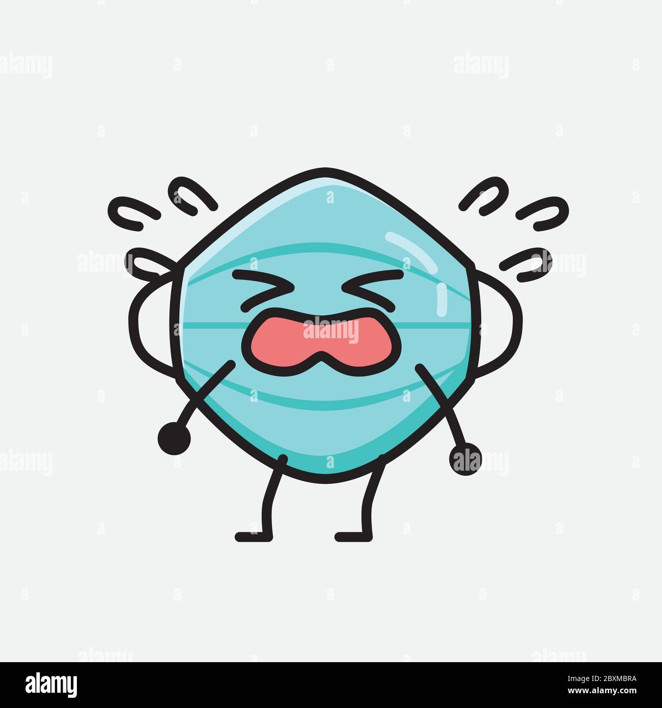 Illustration of Cute Health Mask Mascot Vector Character in Flat Design ...