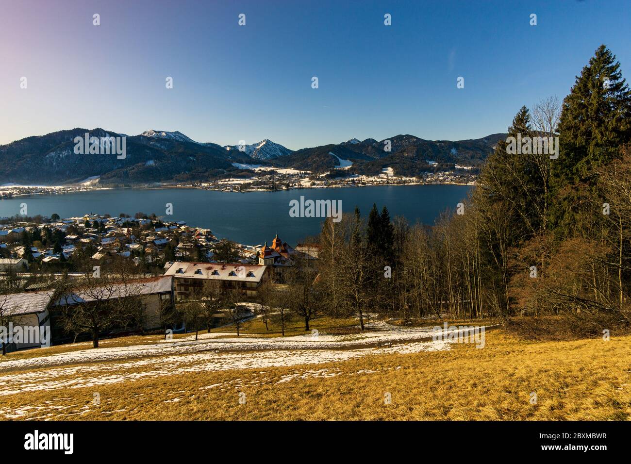 The Bavarian alps on lake Tegernsee Stock Photo - Alamy
