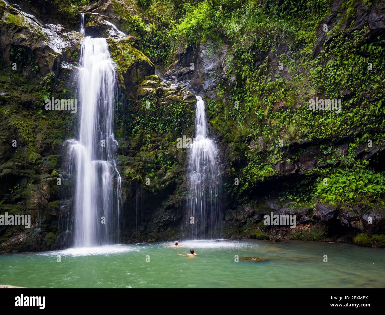 Maui, Hawaii Hana Highway, Three Bears Falls Upper Waikani Falls in ...