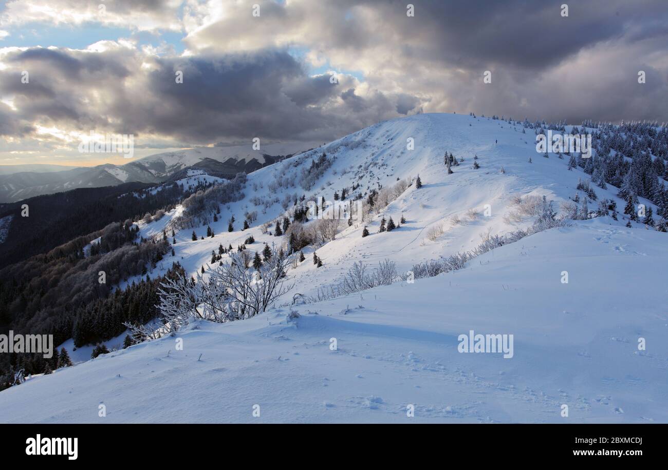 Winter mountain panorama - Donovaly Stock Photo - Alamy