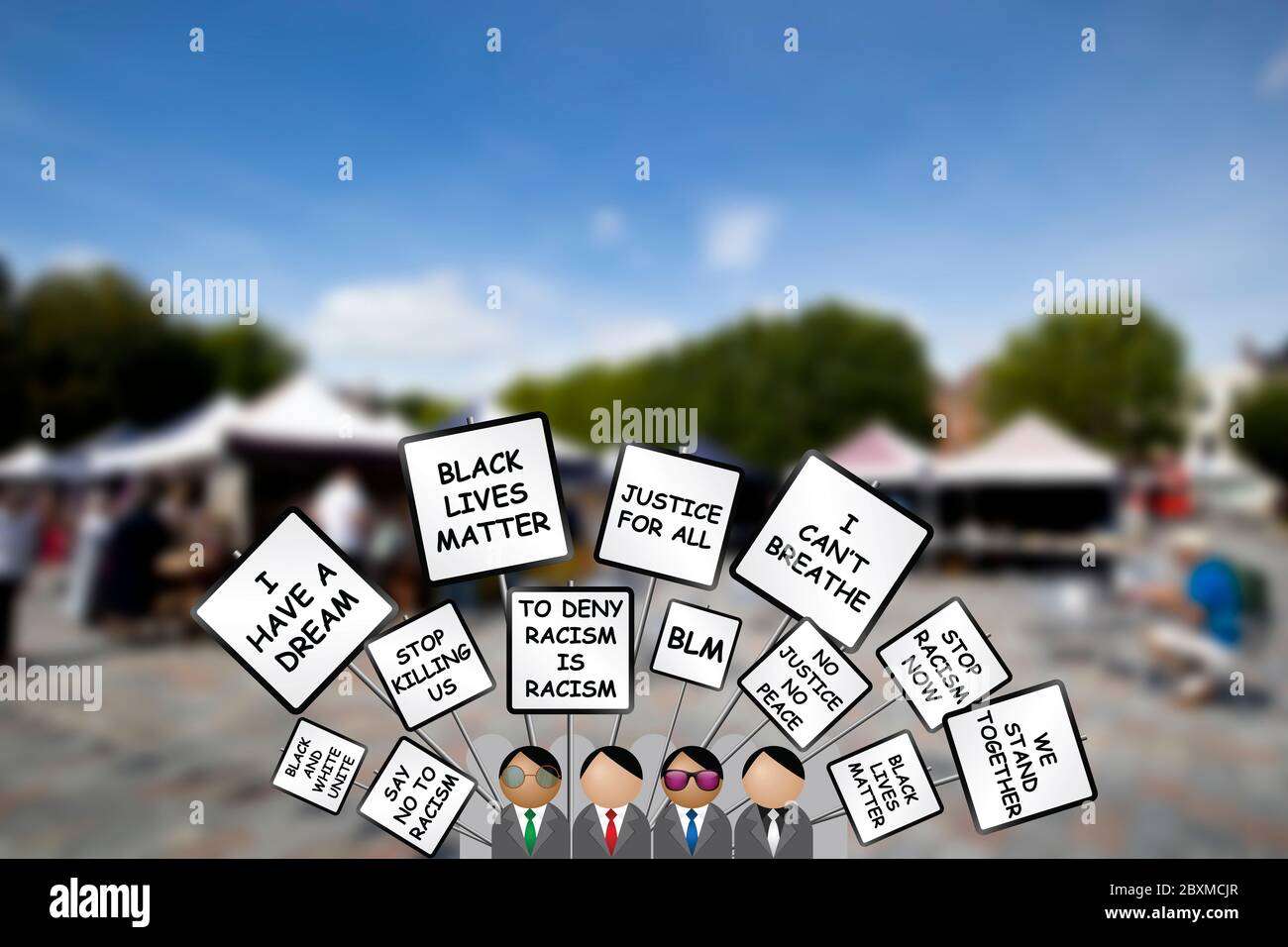 International human rights movement Black Lives Matter with crowd ...