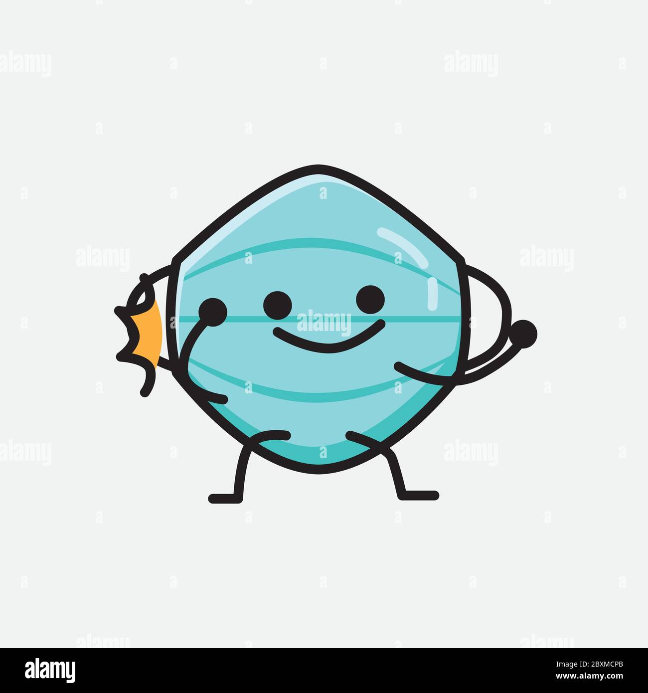 Illustration of Cute Health Mask Mascot Vector Character in Flat Design ...