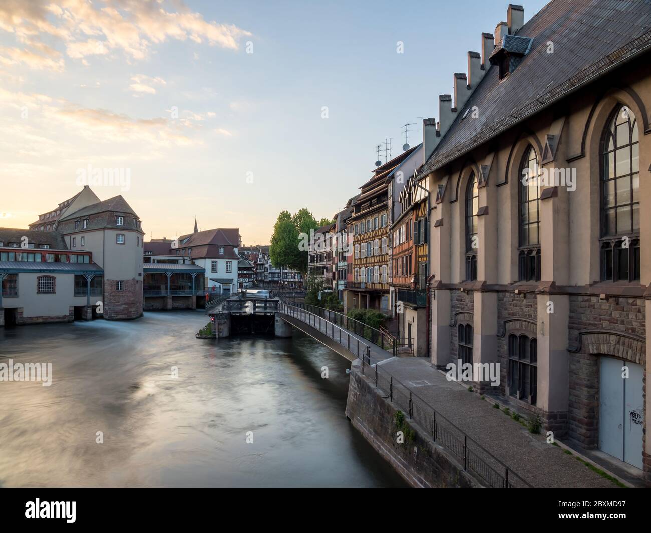 Tourist area "Petite France" in Strasbourg, France and covered bridges ...