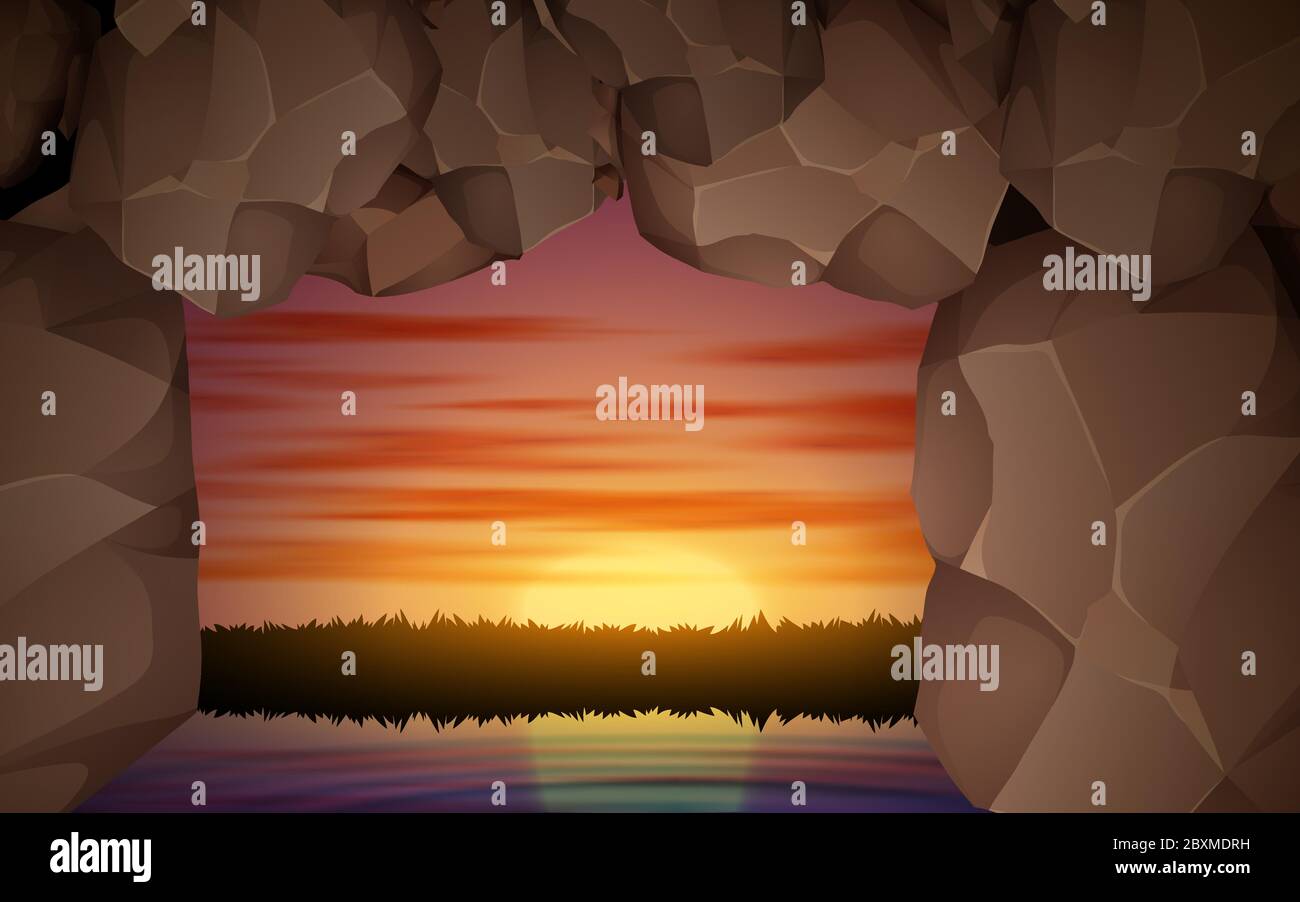Landscape natural arch in Stock Vector Images - Alamy