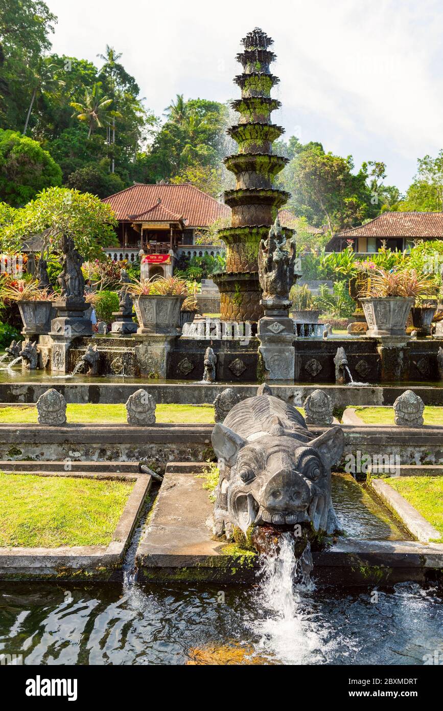 Rakshasa demon stone statue and fountain. Stone statue from hindu myths ...