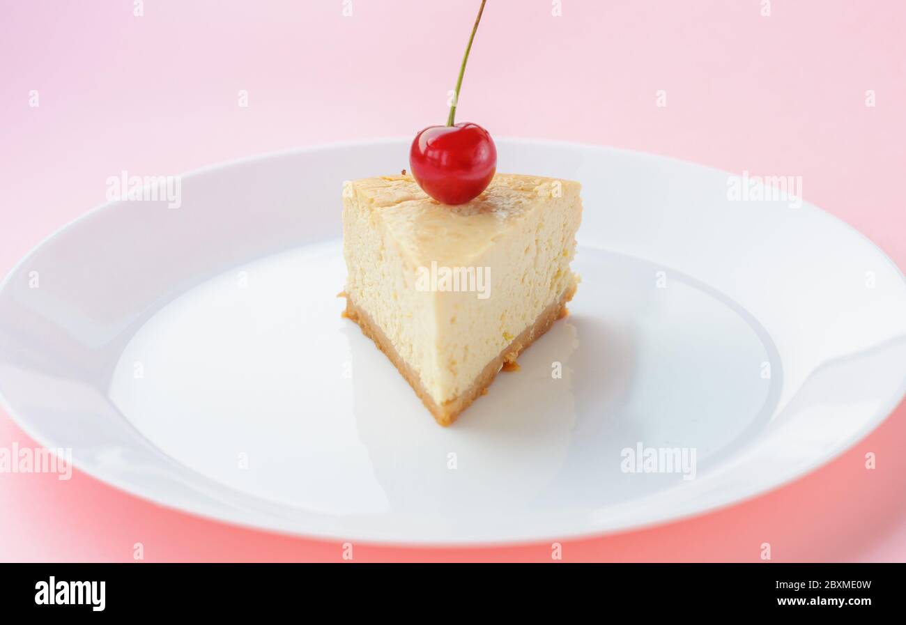 Plain cheesecake on an isolated white background with clipping path ...