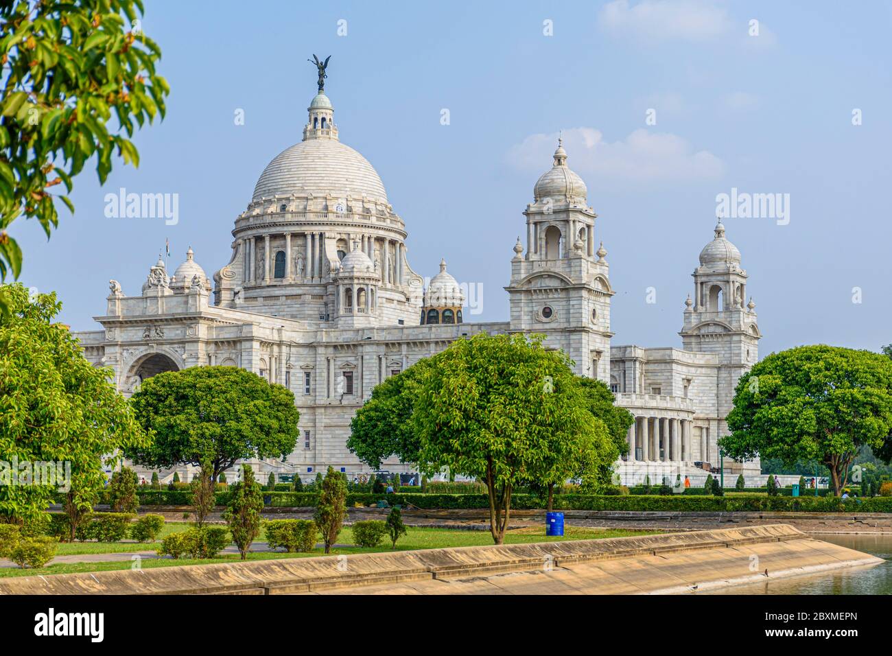 View of Victoria Memorial Kolkata with vibrant moody sky in the ...