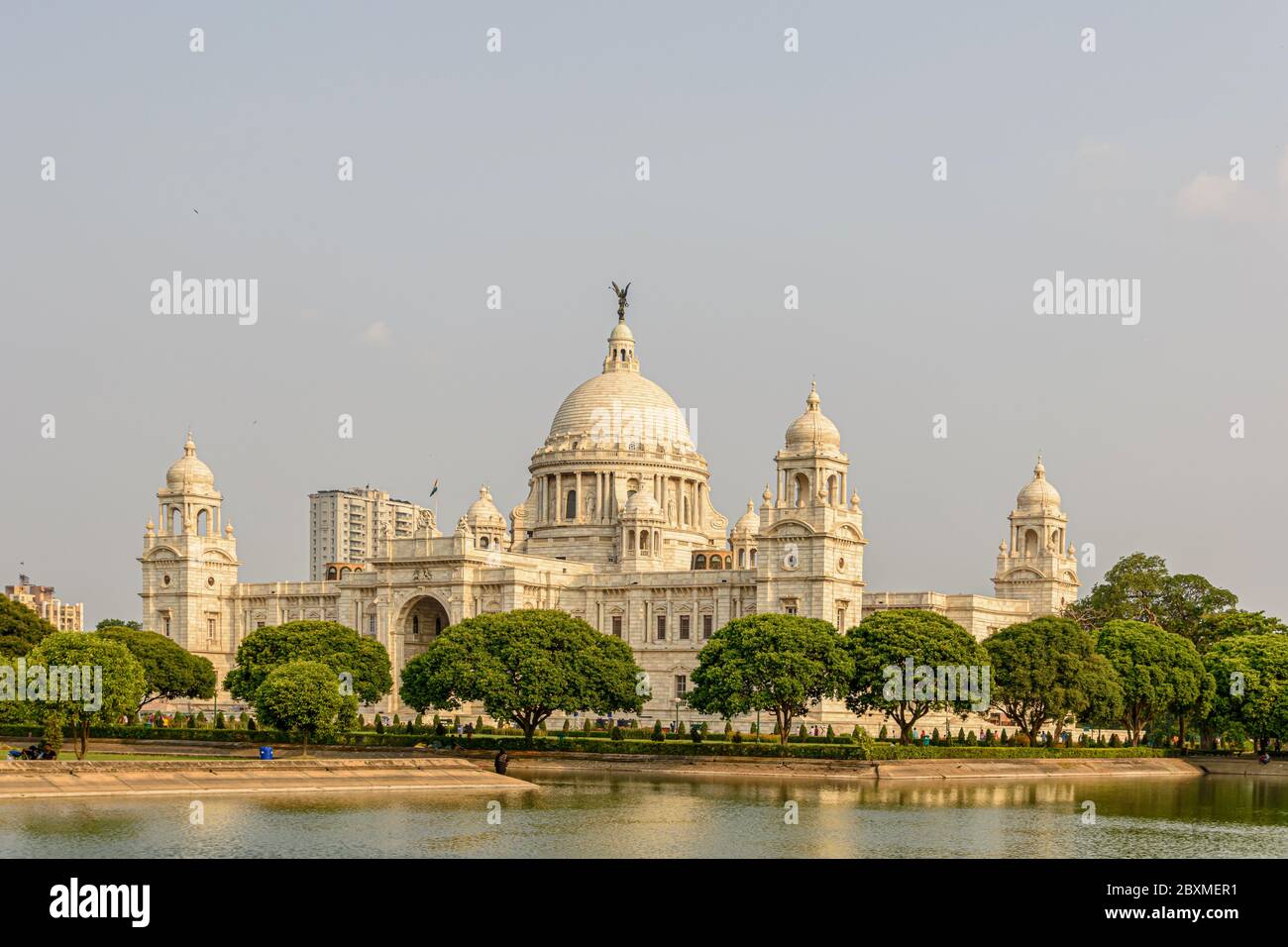 View of Victoria Memorial Kolkata with vibrant moody sky in the ...