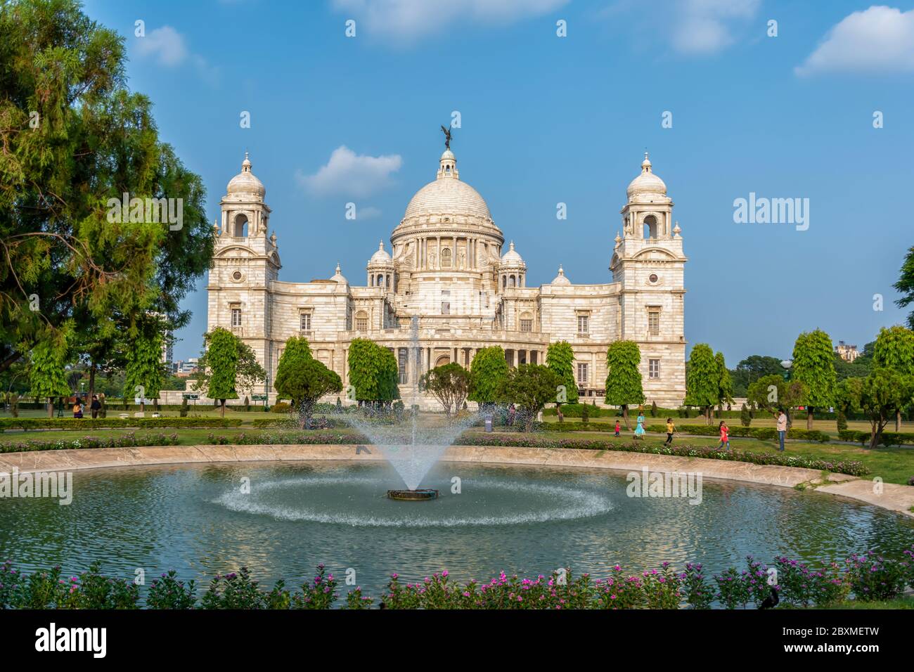 View of Victoria Memorial Kolkata with vibrant moody sky in the ...