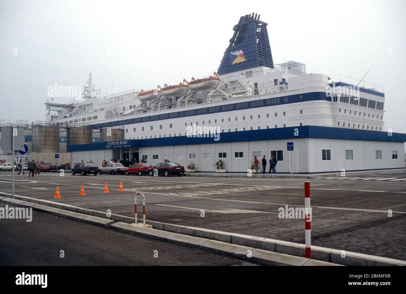 Pride of Bilbao P&O passenger ferry pictured in 1994 docked in Bilbao ...