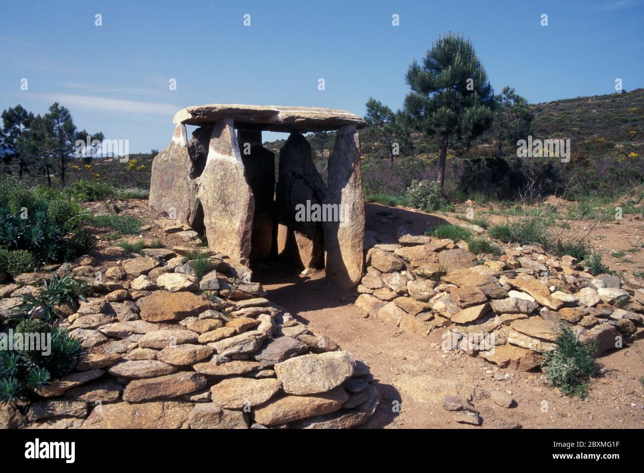 5000 year old ancient dolmen named "de las Vinya" near Cadaques,Cap de ...