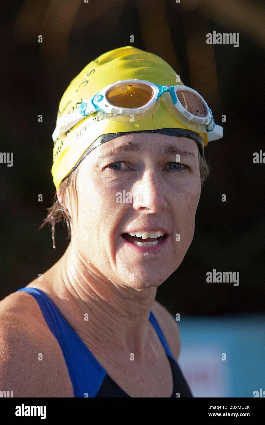 Woman shivering, cold water hi-res stock photography and images - Alamy