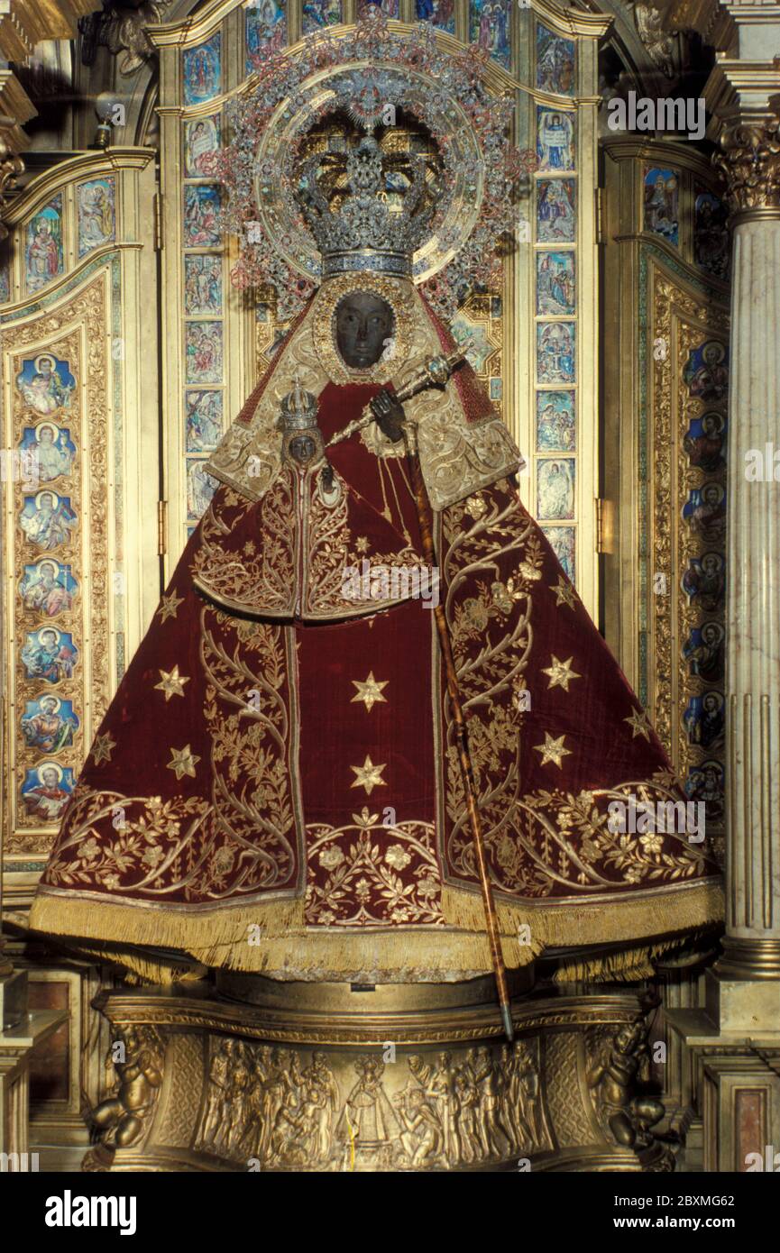 The black madonna in the shrine to Our Lady of Guadalupe in the ...