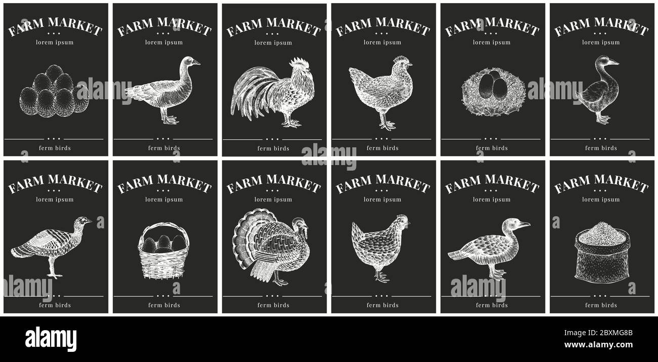 Labels with farm animals. Vintage set templates price tags for shops ...