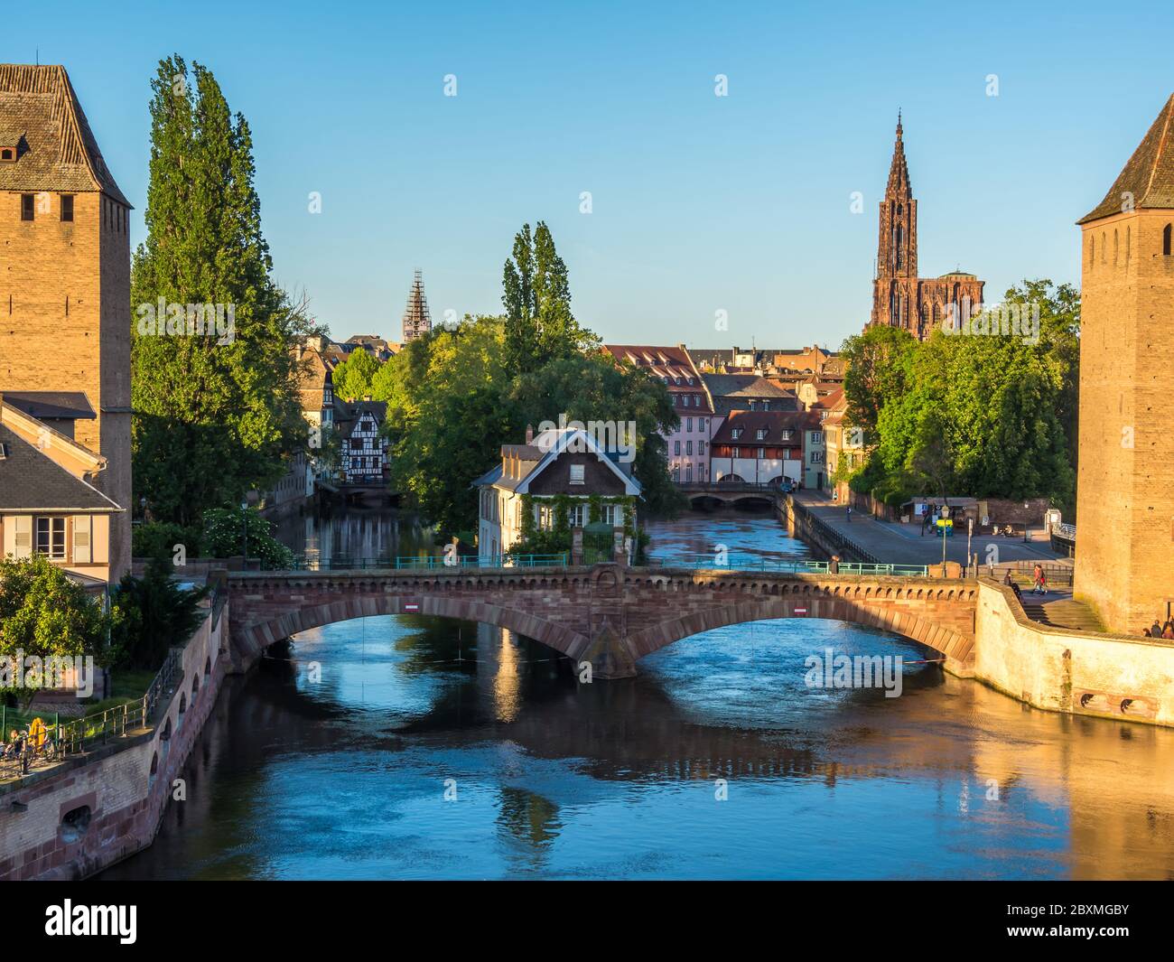 Tourist area "Petite France" in Strasbourg, France and covered bridges ...