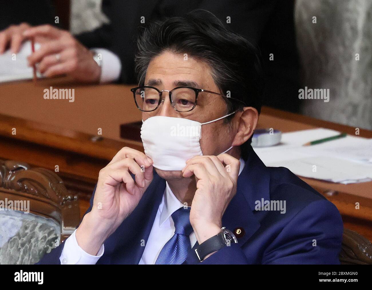 Tokyo, Japan. 8th June, 2020. Japanese Prime Minister Shinzo Abe ...