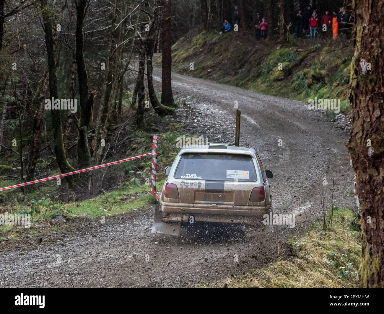 Glen Urquhart, Highland, Scotland, 7th March 2020. Rally car taking ...