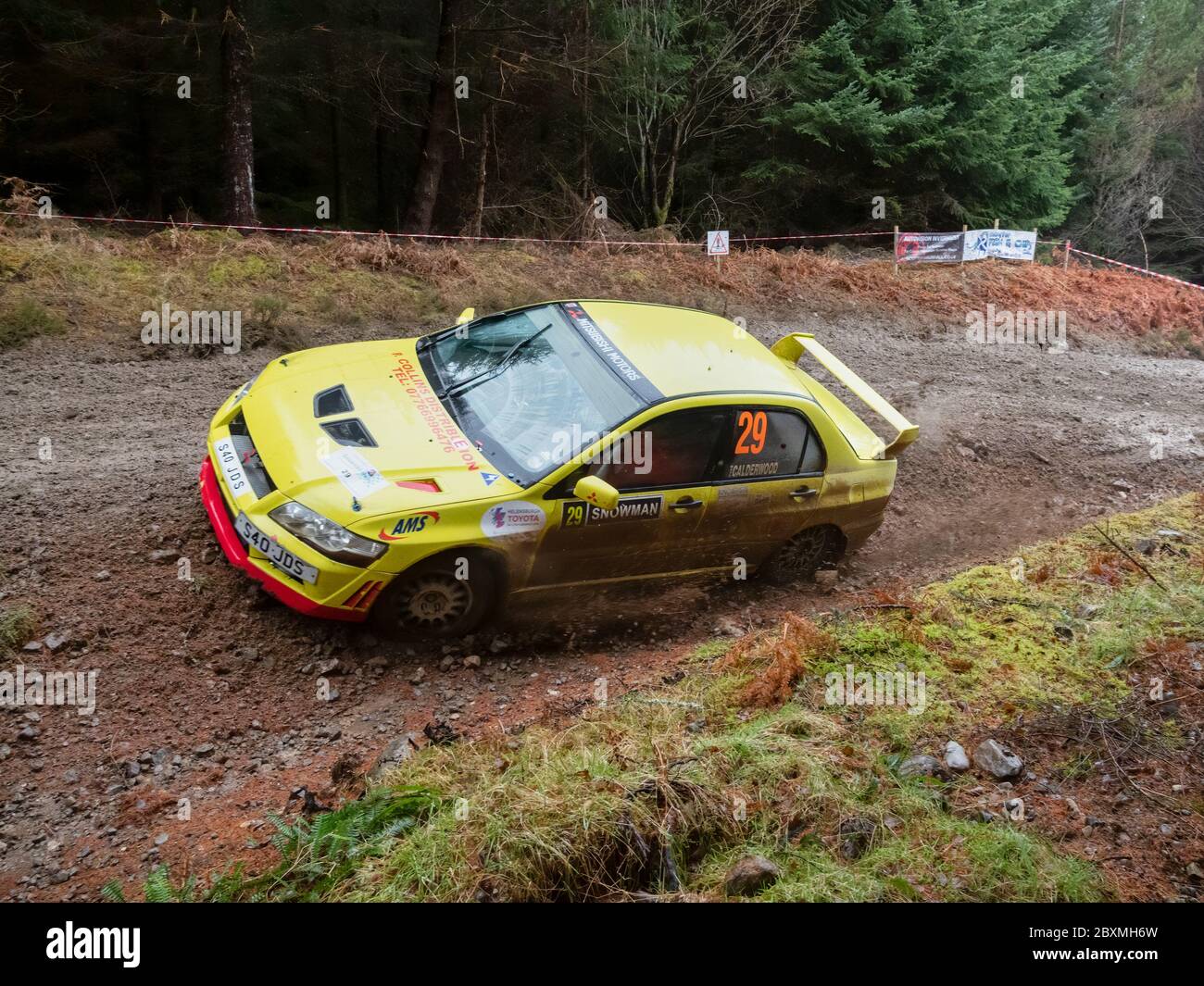 Glen Urquhart, Highland, Scotland, 7th March 2020. Rally car taking ...
