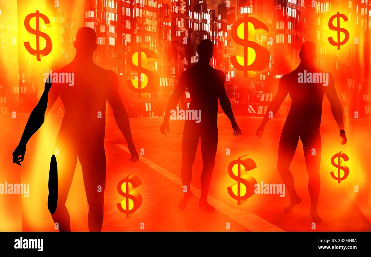 A City On Fire Stock Photo - Alamy