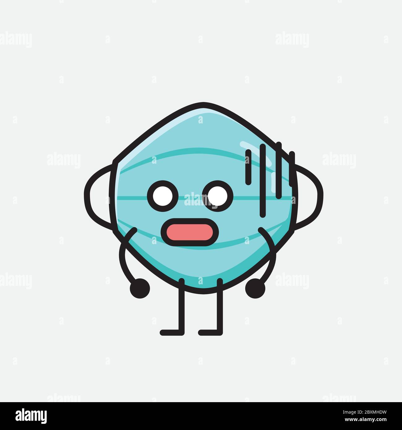 Illustration of Cute Health Mask Mascot Vector Character in Flat Design ...