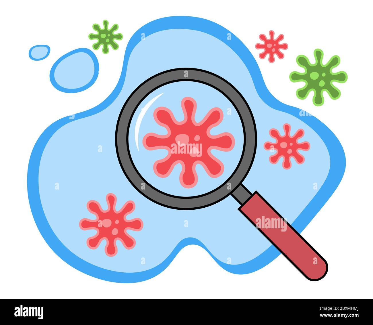 Virus Research Concept With Magnifying Glass Stock Vector Image & Art ...