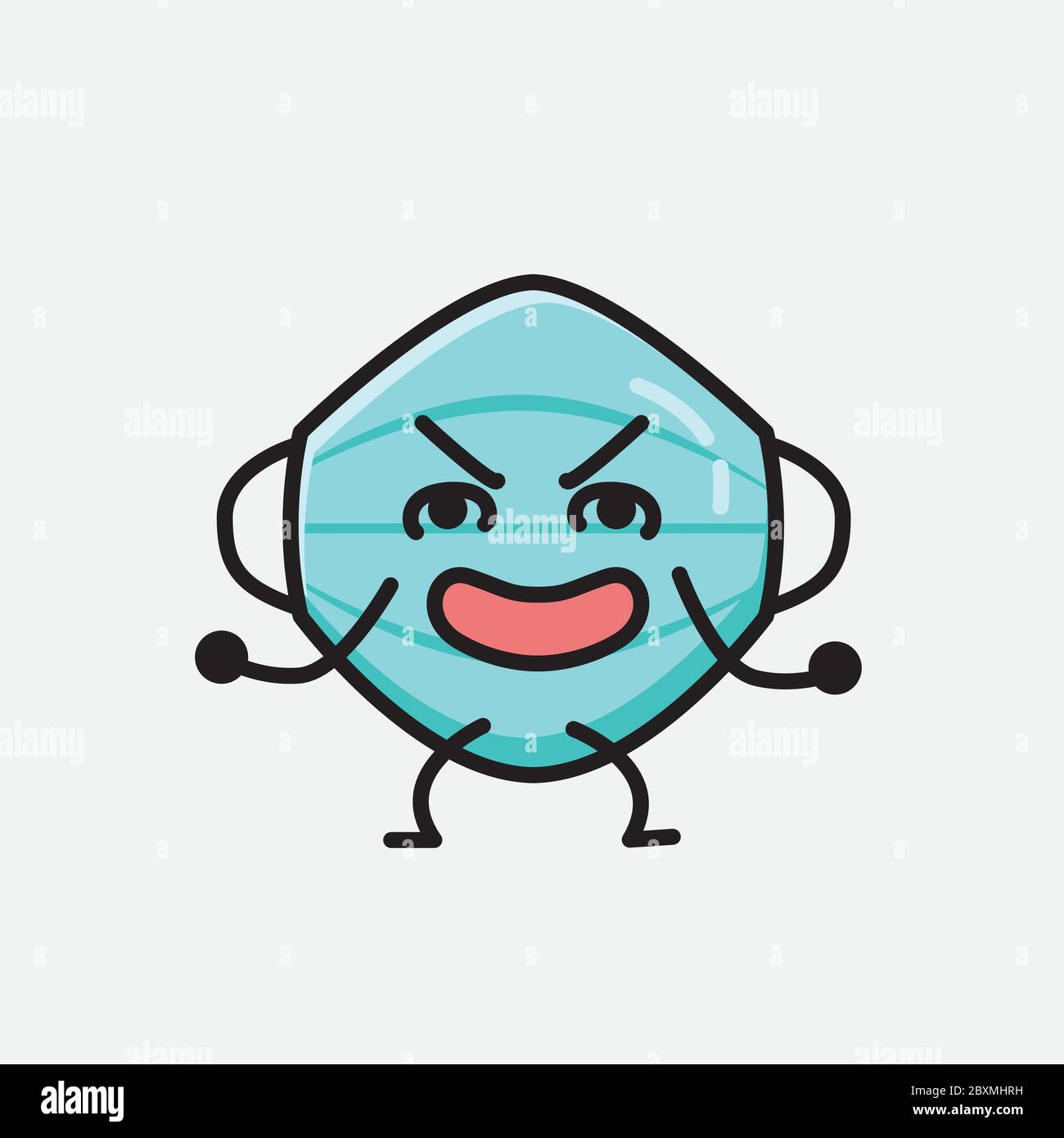 Illustration of Cute Health Mask Mascot Vector Character in Flat Design ...