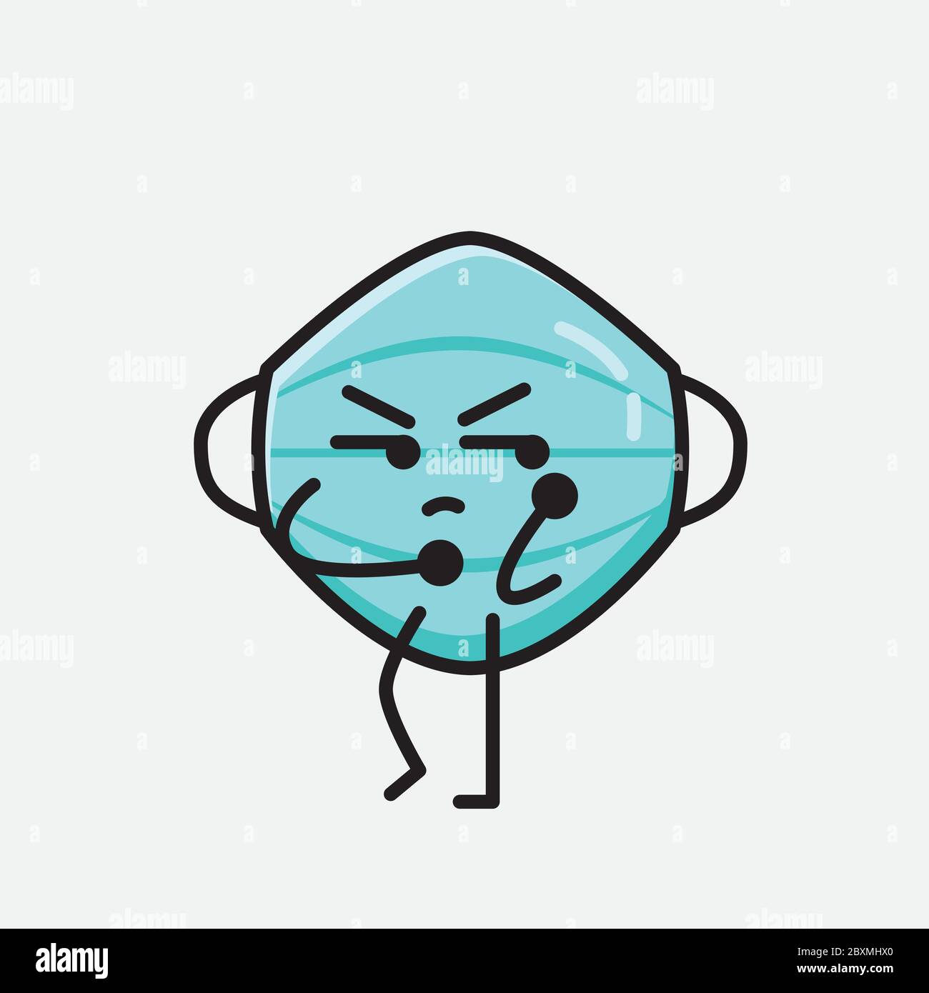 Illustration of Cute Health Mask Mascot Vector Character in Flat Design ...