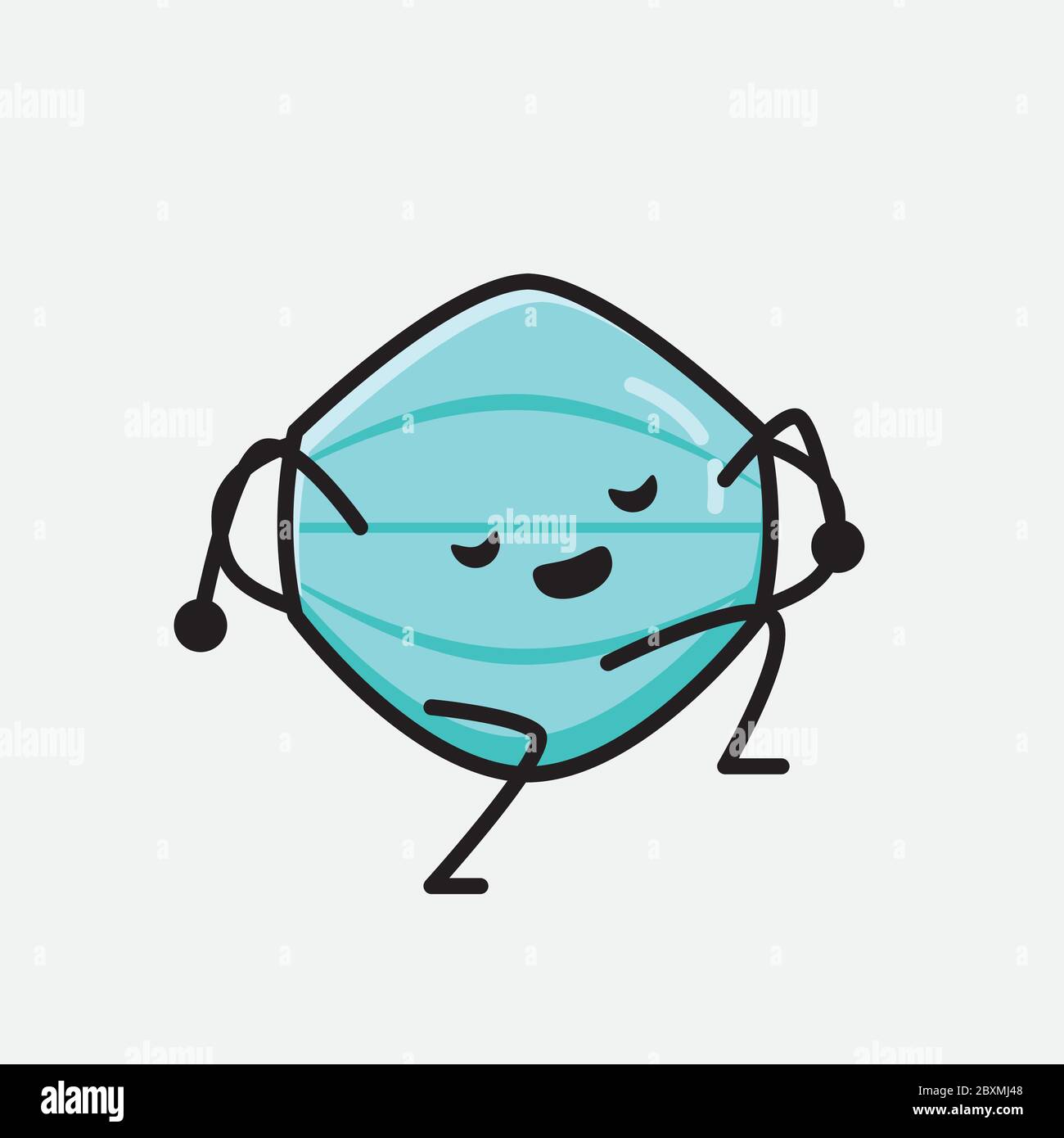 Illustration of Cute Health Mask Mascot Vector Character in Flat Design ...
