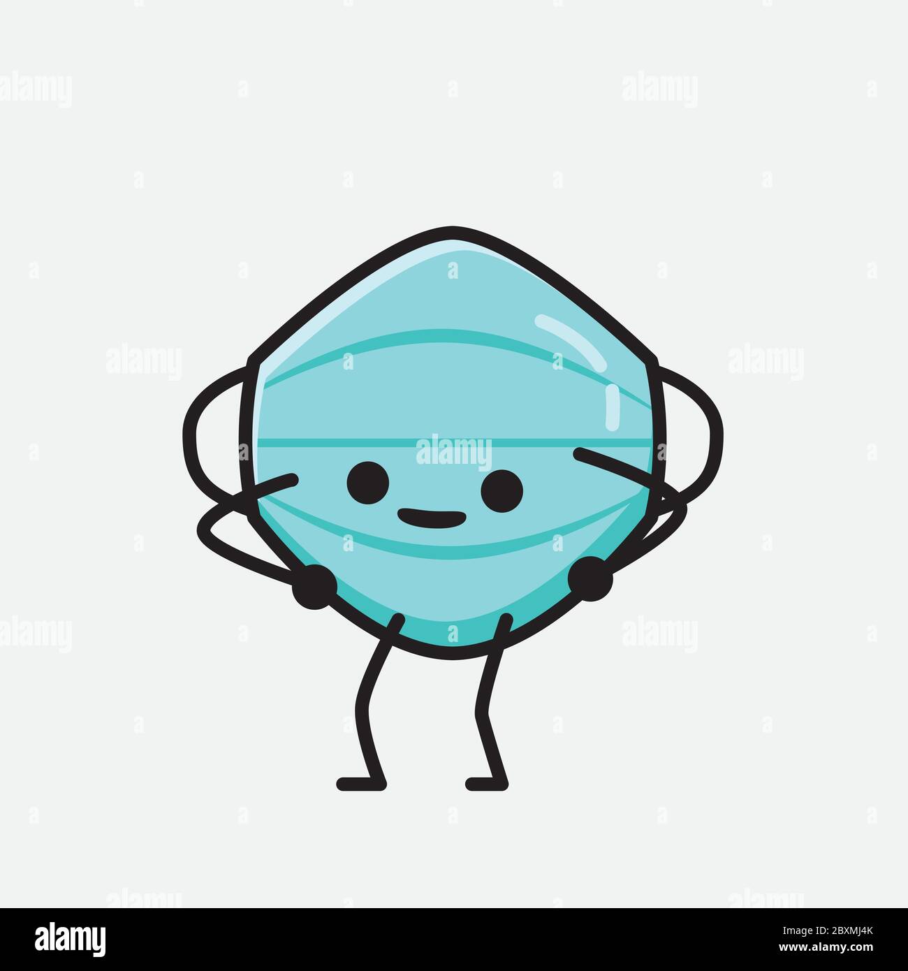 Illustration of Cute Health Mask Mascot Vector Character in Flat Design ...